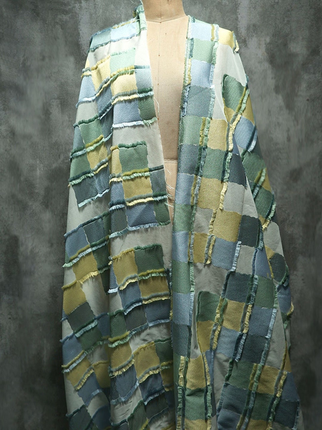 Jacquard Fabric, Grid Fabric, Patch Stitching Fabric, Rough Edge Patch ...