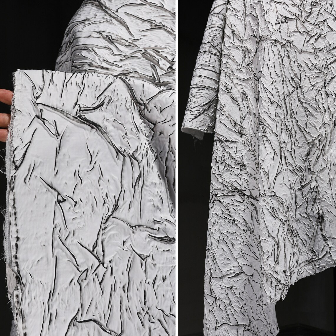 Bump Crack Texture Fabric, White Pleated Fabric, Textured Fabric ...