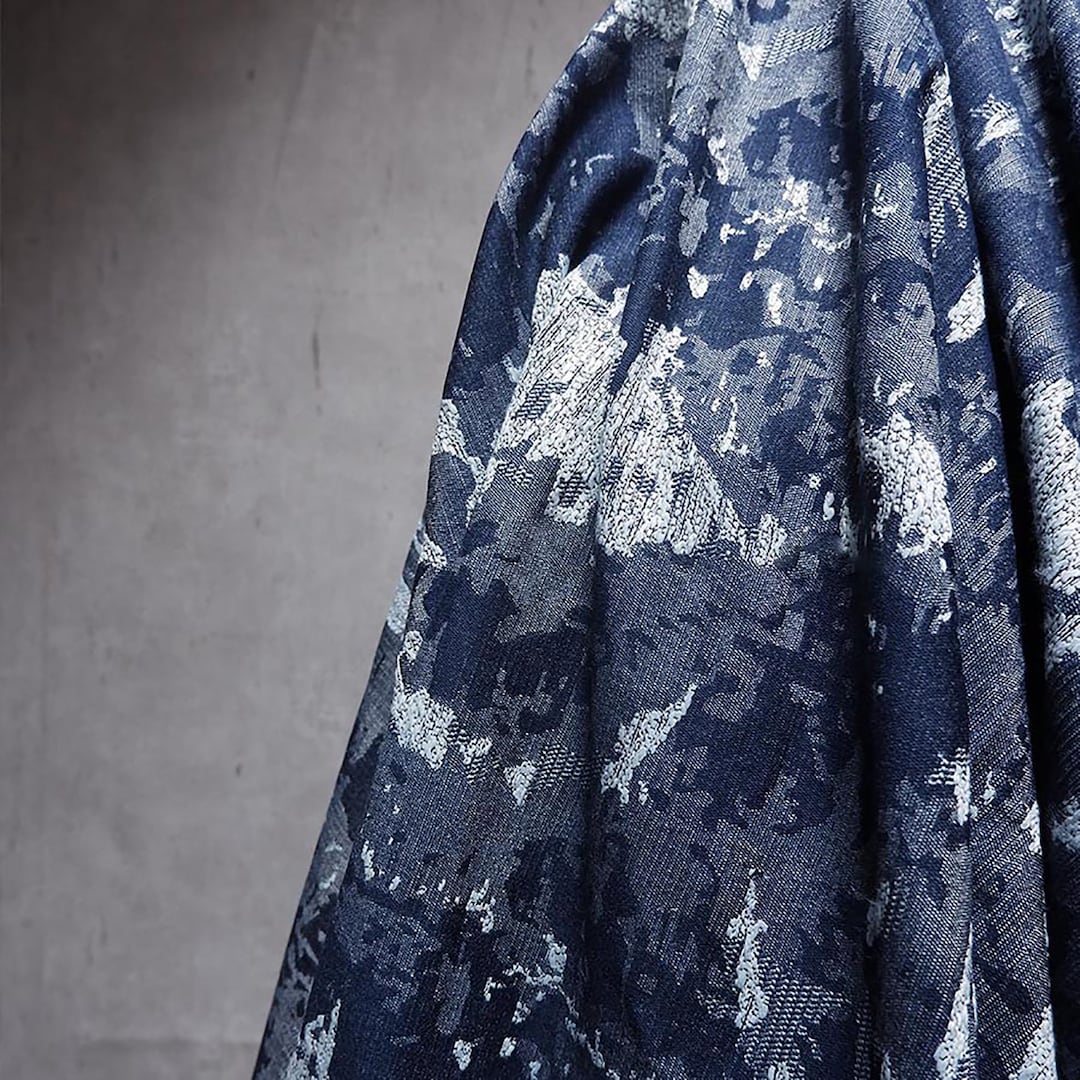 Washed Denim Fabric, Blue Cotton Fabric, Jacquard Fabric, Texture ...