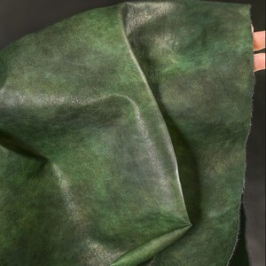 Green Leather Fabrics, Designer Leather, Green Tie-dye Leather, Premium ...