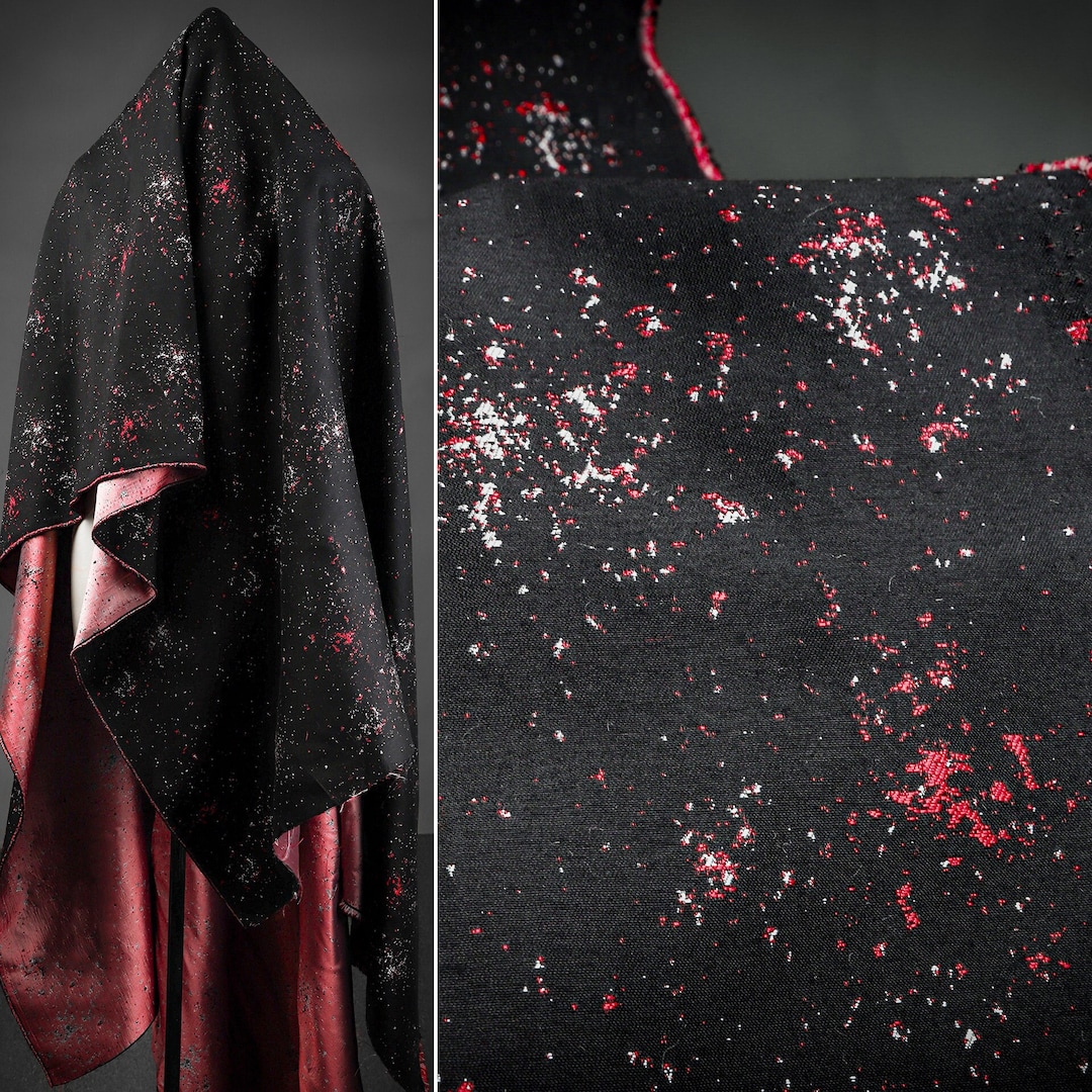 Classic Black&red Fabric, Starry Pattern Fabric, Gilt Jacquard Fabric ...