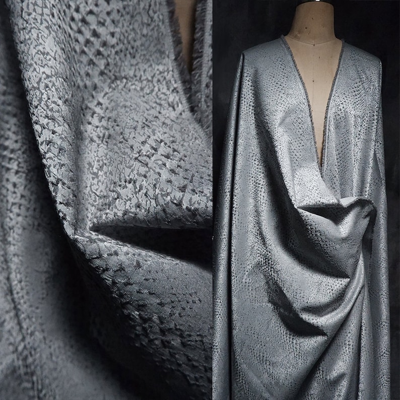 3D Jacquard Fabric Fish Scales Grain Fabric Retro Grey | Etsy