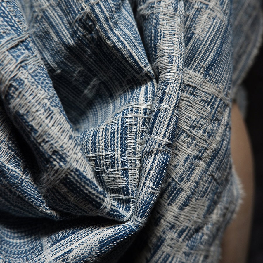 Blue Denim Fabric Jacquard Cowboy Fabric Cross Vertical | Etsy