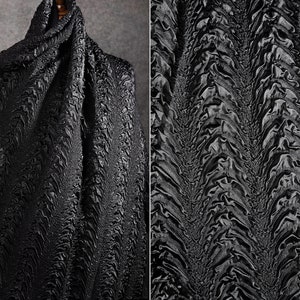 Black Scale Fabric- 3D Grey Pleated Fabric- Texture Fabric- Concave and ...