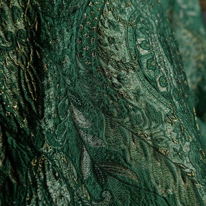 Luxury Green Fabric, Embossed Jacquard Fabric, Polyester Fabric, 55 ...