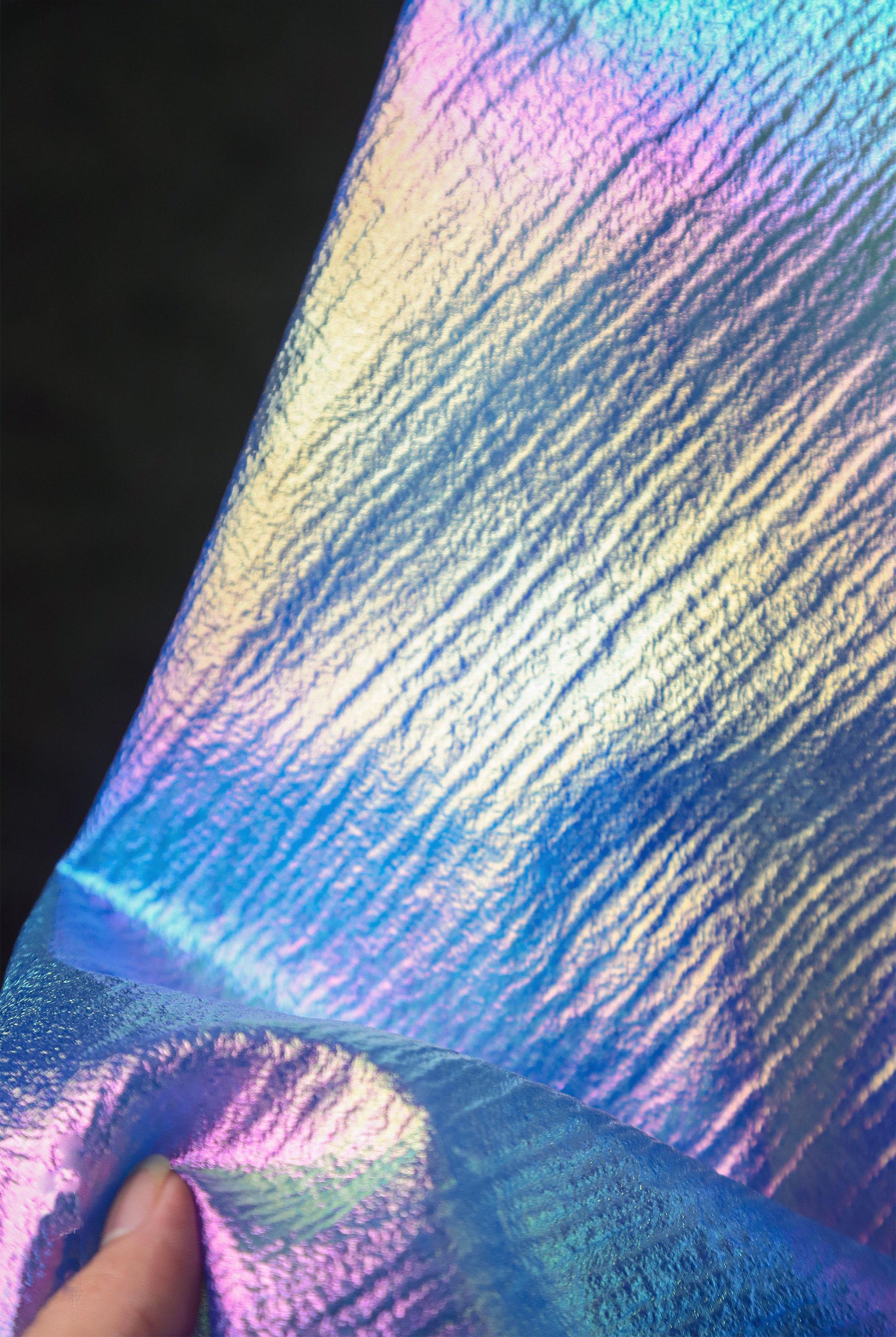 Blue Gradient Shimmer Fabric, Wrinkle Texture Fabric, Gauze Fabric ...