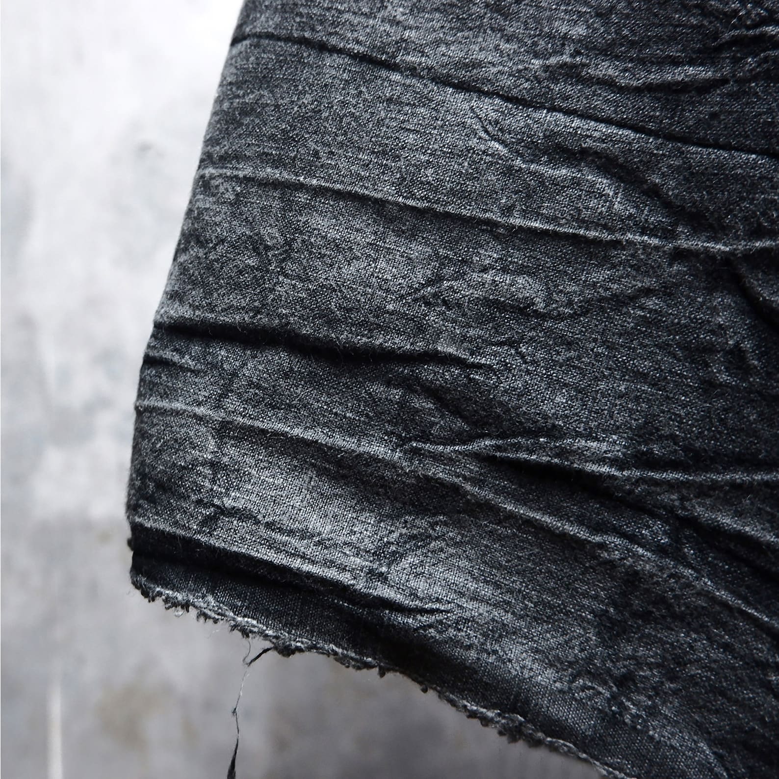 Tejido de lino de algodón negro Tejido plegado gris oscuro - Etsy España