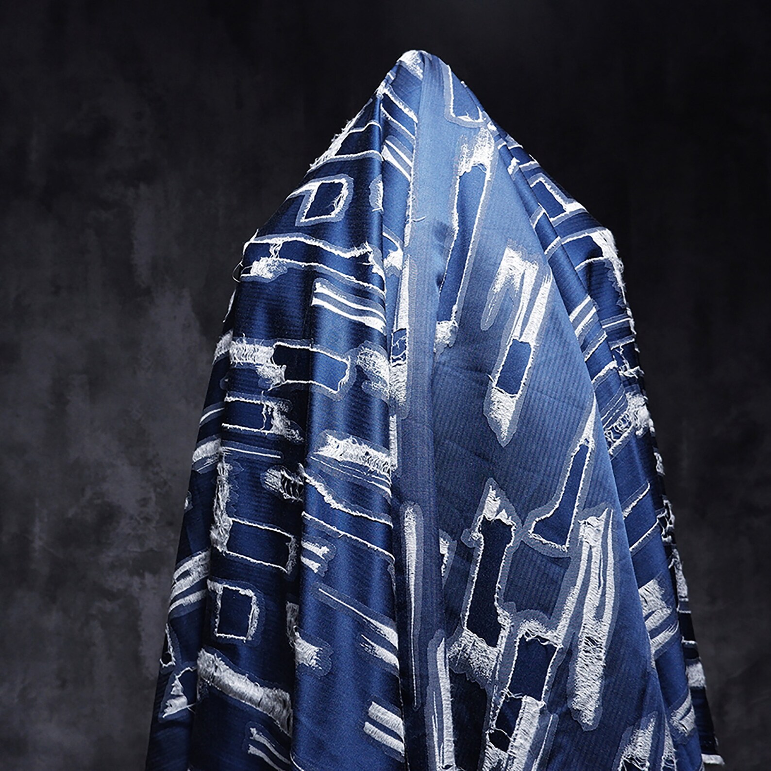 Blue Jacquard Texture Fabric Irregular Ragged Fabric Lady - Etsy