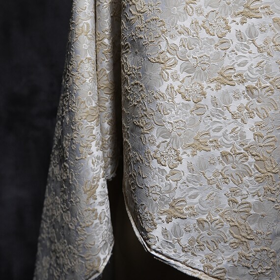 Jacquard Flower Fabric 3D Apricot Floral Pattern Fabric - Etsy