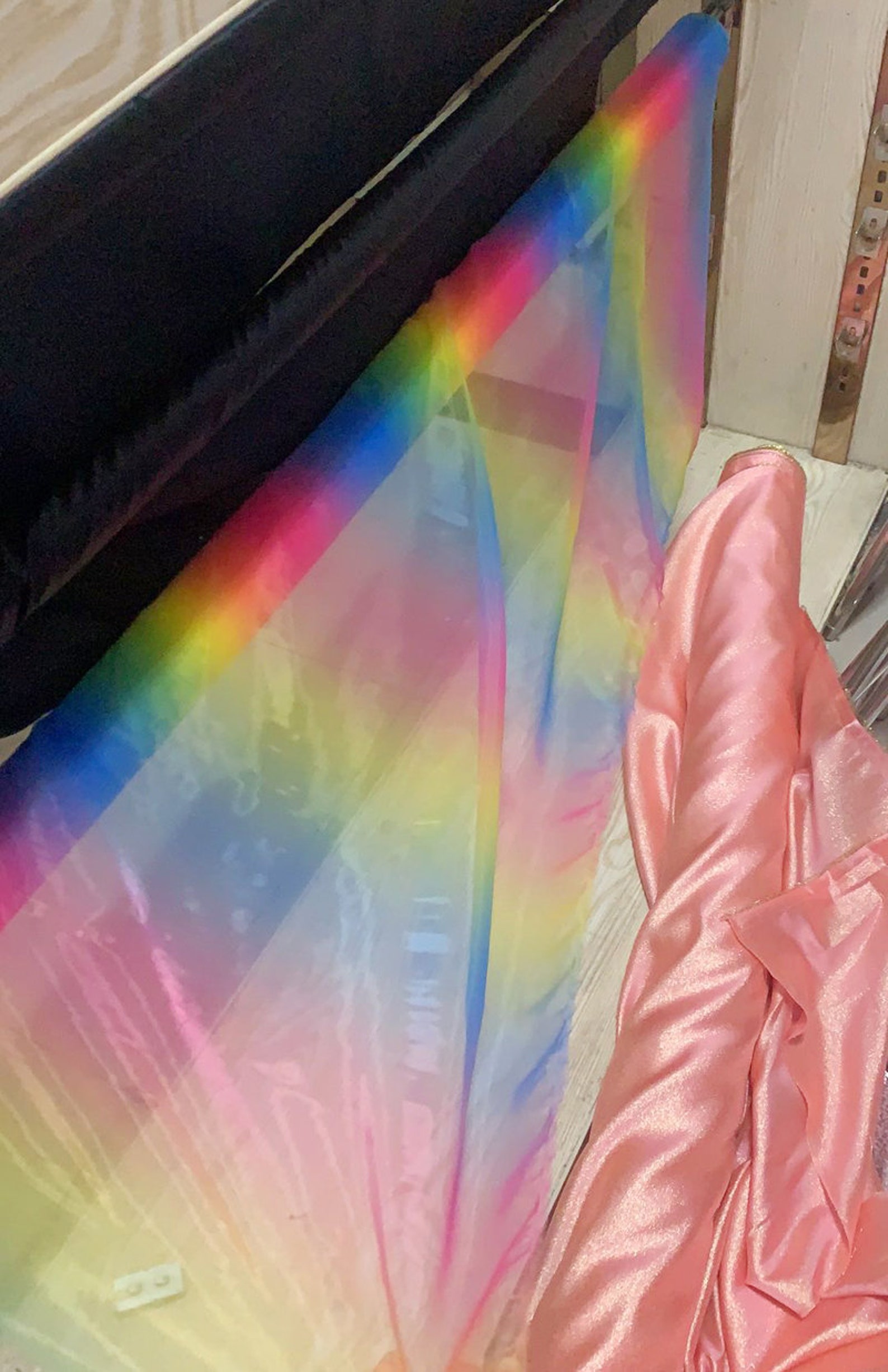 Rainbow Organza Fabric Gradient Mesh Fabric Colorful Lace - Etsy