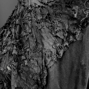 Black Stretch Knit Fabric Tattered Knit Fabric Creative - Etsy