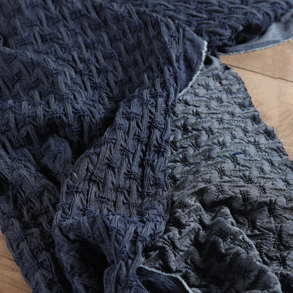 Pleated Denim Fabric Blue Denim Fabric Stretch Washed Denim - Etsy