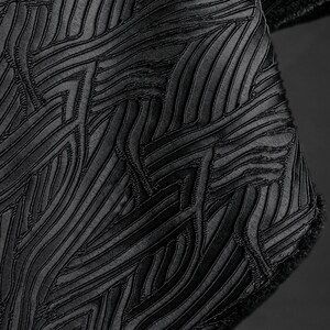 Black Jacquard Fabric, Pure Polyester Fabric, Abstract Line Pattern ...