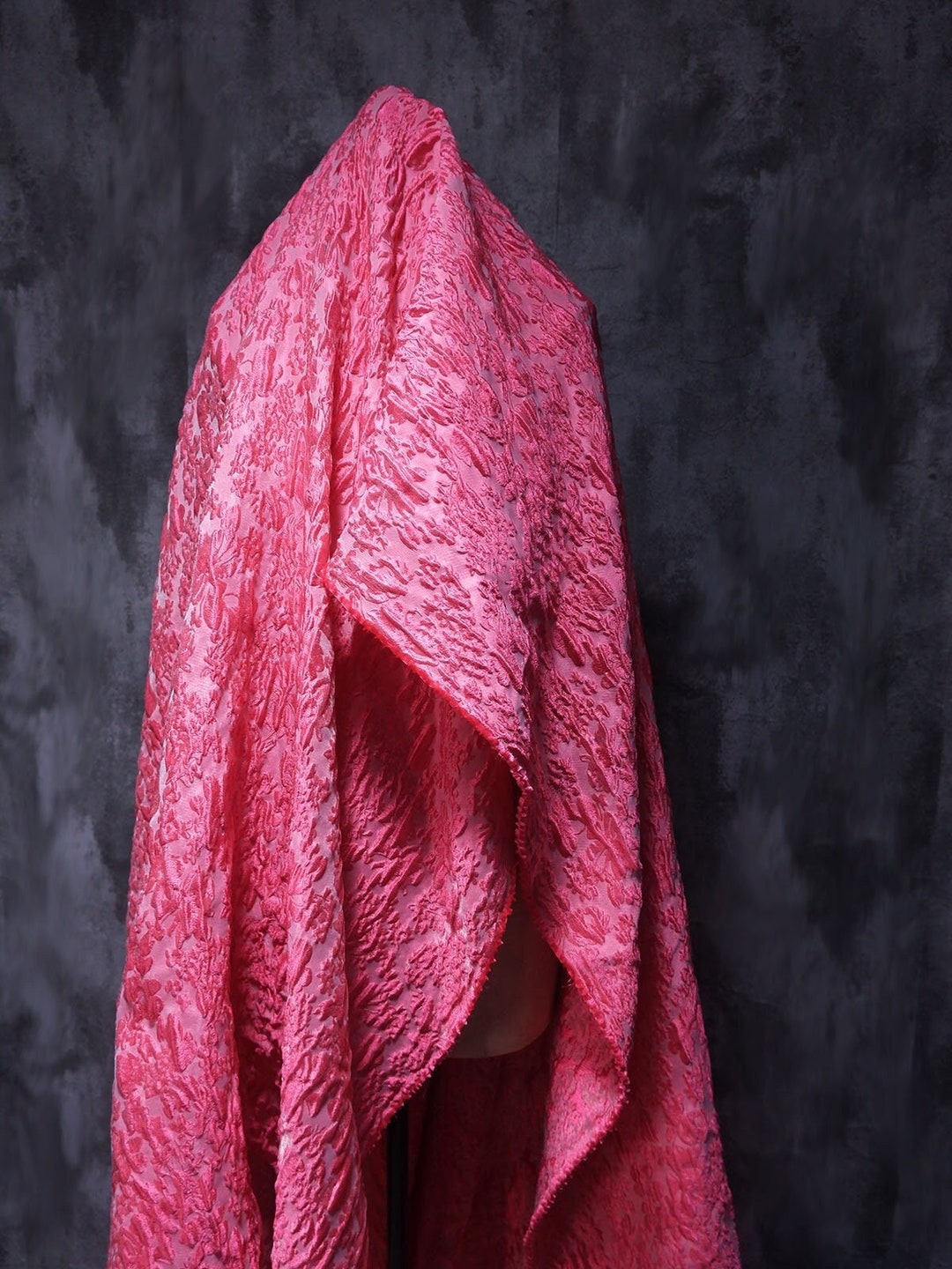 Red Jacquard Fabric, Pure Color Fabric, Dark Jacquard Fabric, Relief ...