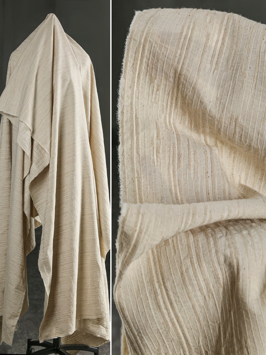 Vertical Crack Fabric, Cotton Linen Fabric, Jacquard Fabric, Embossed ...