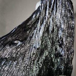 Silvery Black Fabric, Texture Fabric, Pleated Fabric, Water Wrinkle ...