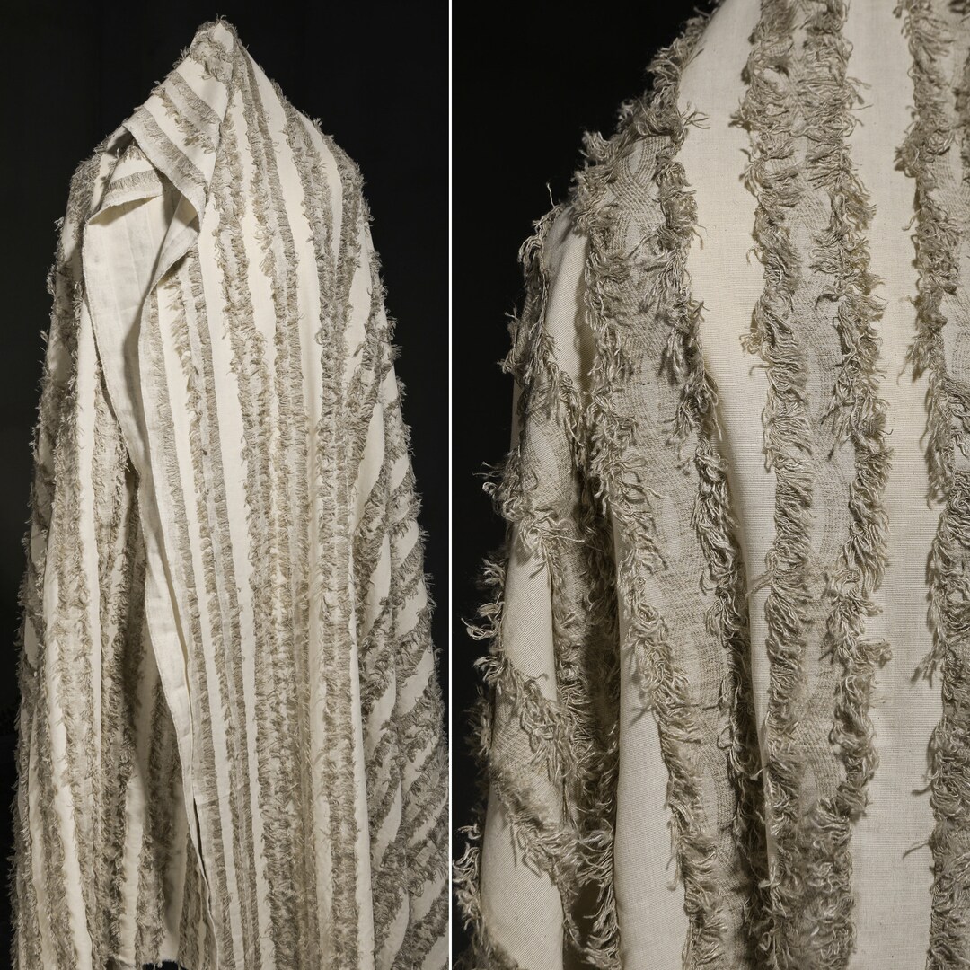 Jacquard Tassel Cotton & Linen Fabric- Natural Material Fabric ...