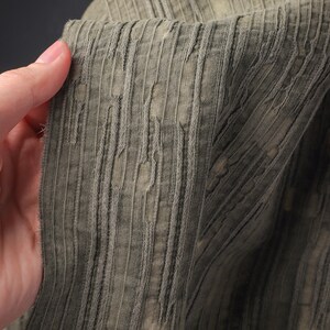 Vertical Crack Fabric, Cotton Linen Fabric, 3D Army Green Jacquard ...
