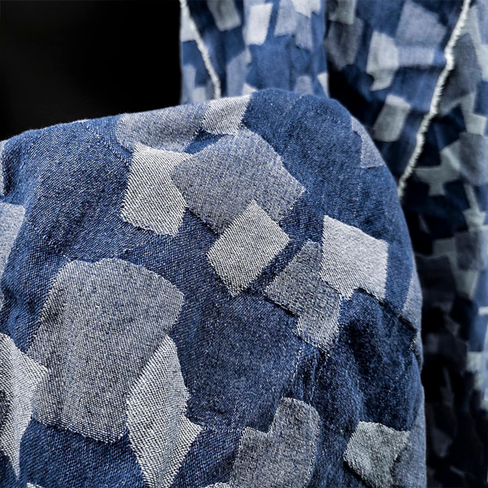 Plaid Denim, Patchwork Denim, Pure Cotton Denim Fabric, Blue Denim ...