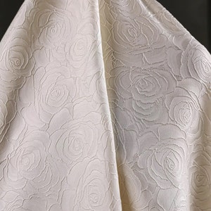 White Jacquard Fabric, Plain Rose Fabric, Rose Line Jacquard Fabric ...
