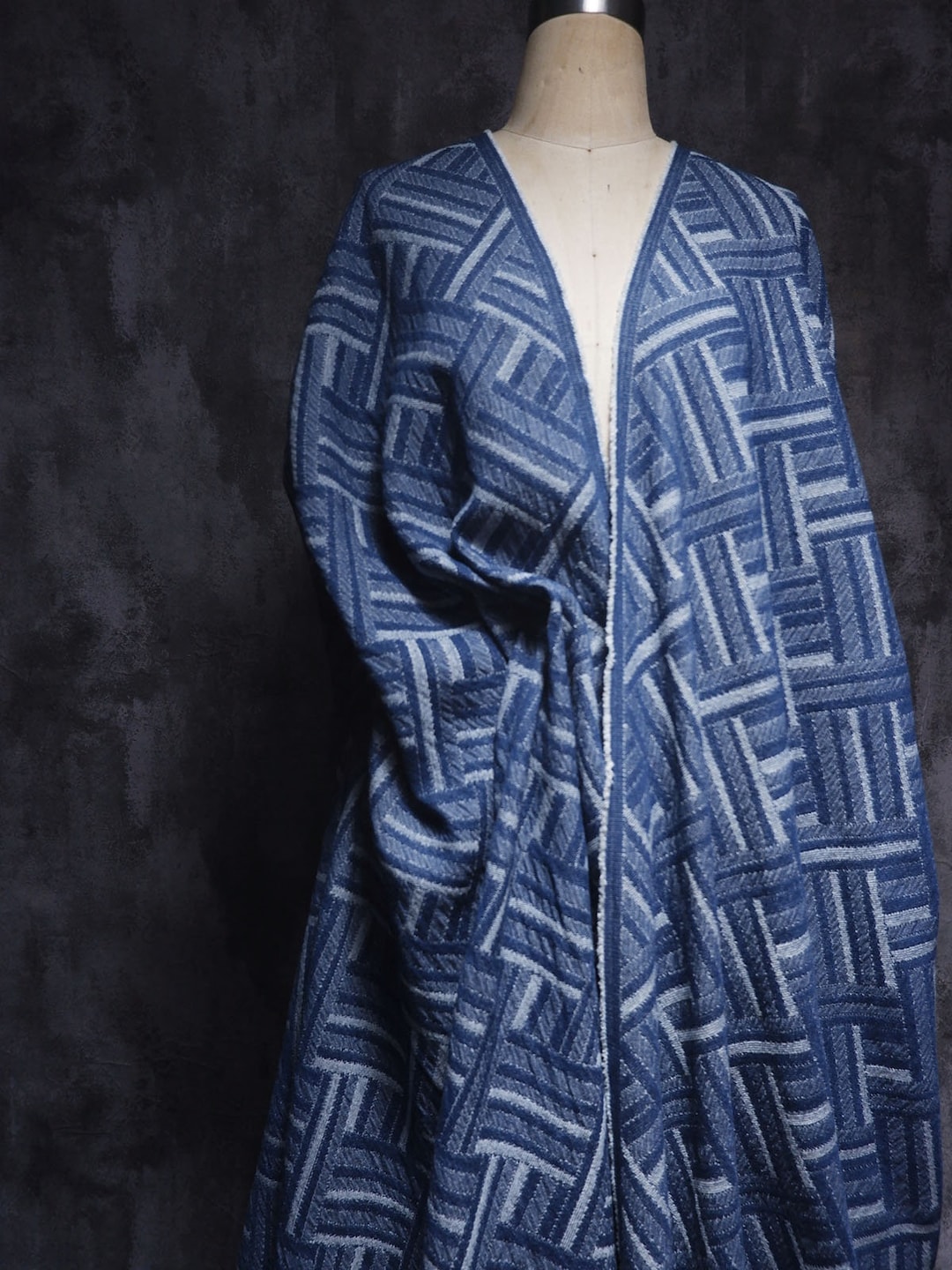 Bamboo Weaving Grain Fabric, Black Jacquard Denim Fabric, Shabby Fabric ...