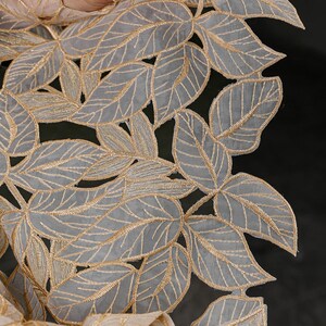 Gold Leaf Embroidery Lace Fabric, Embroidered Mesh Fabric, Hollow Out ...