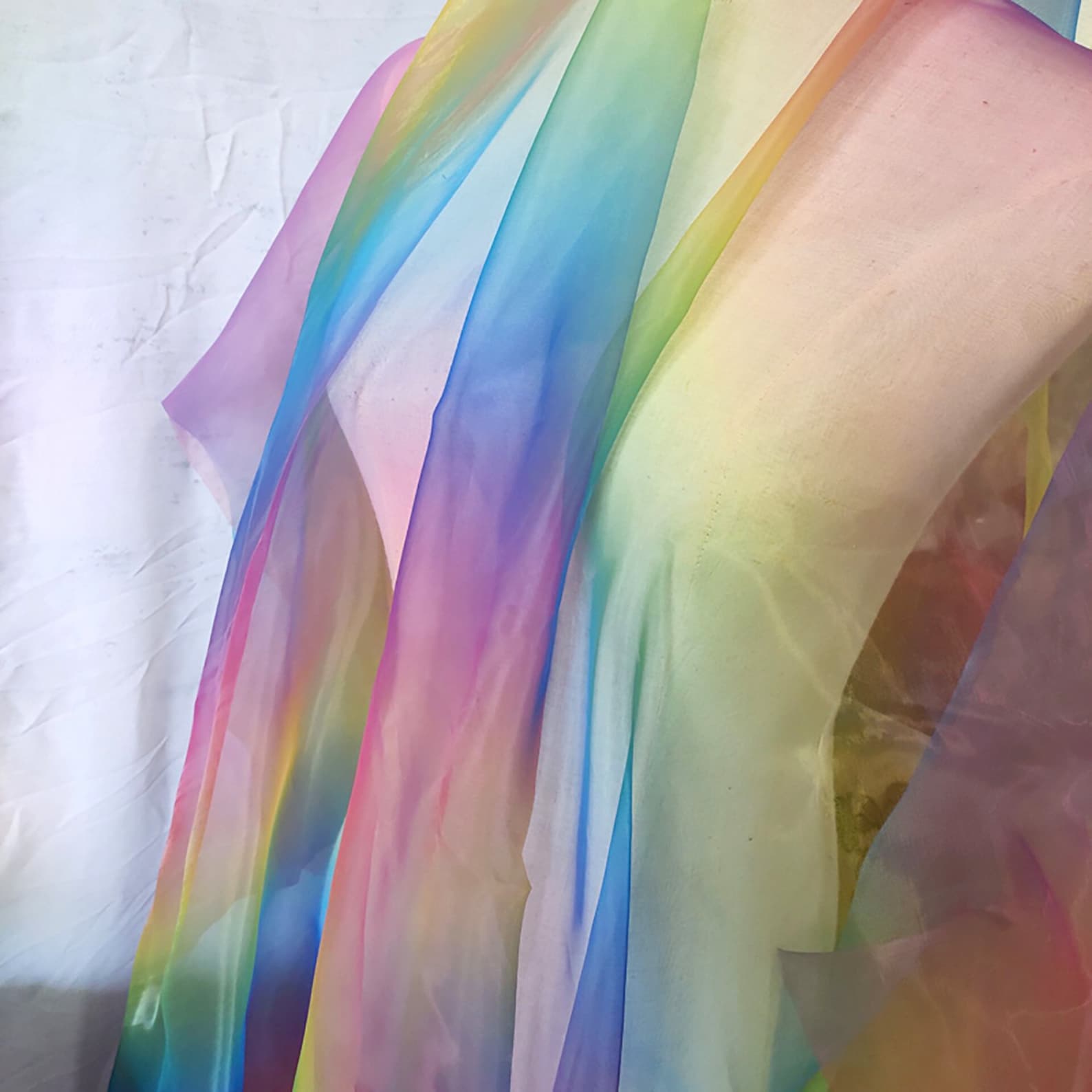 Rainbow Organza Fabric, Gradient Mesh Fabric, Colorful Lace Fabric ...
