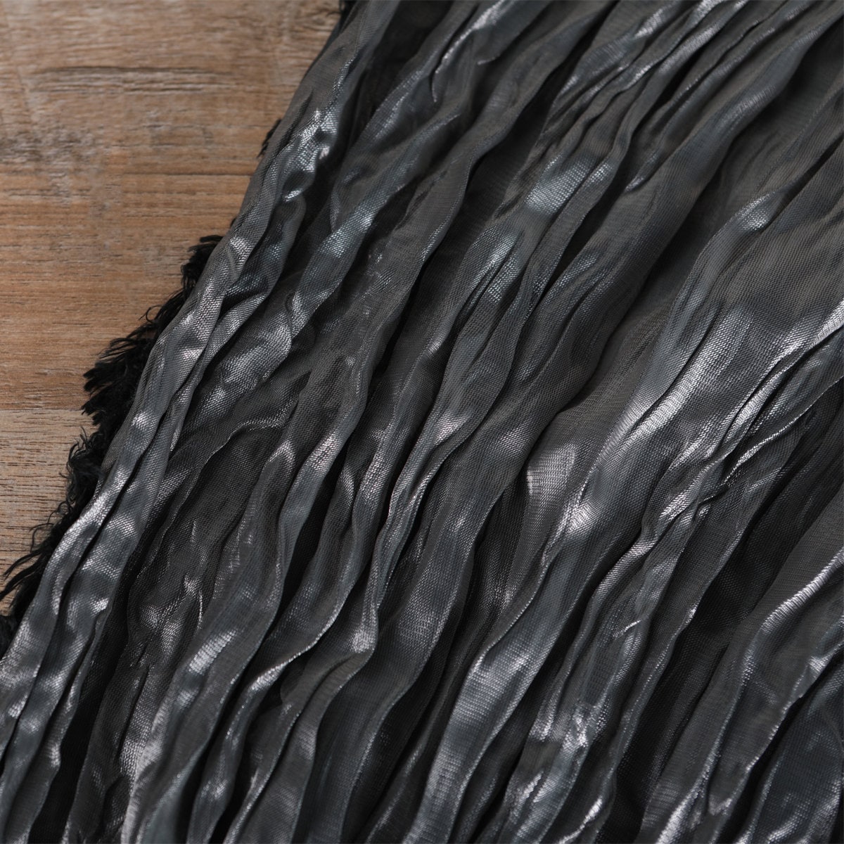 Pleated Texture Fabric in Black Reflective Fabric for Skirt - Etsy