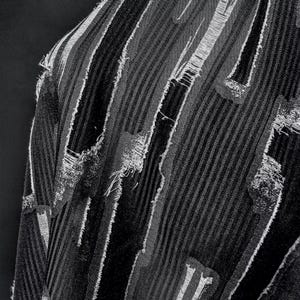 Black Gray Raggedy Jacquard Fabric, Irregularly Textured Fabric, Ripped ...