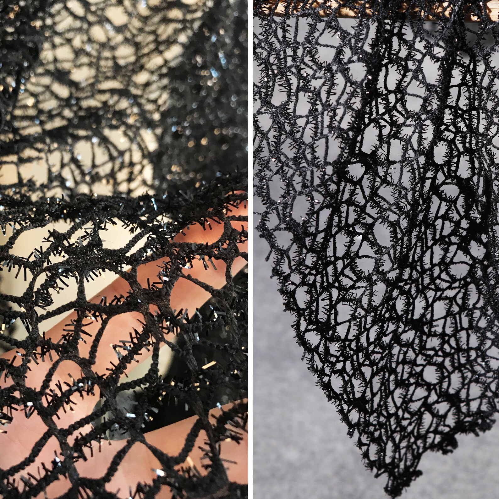 Pure Color Mesh Fabric Black Woven Bright Silk Mesh Creative - Etsy