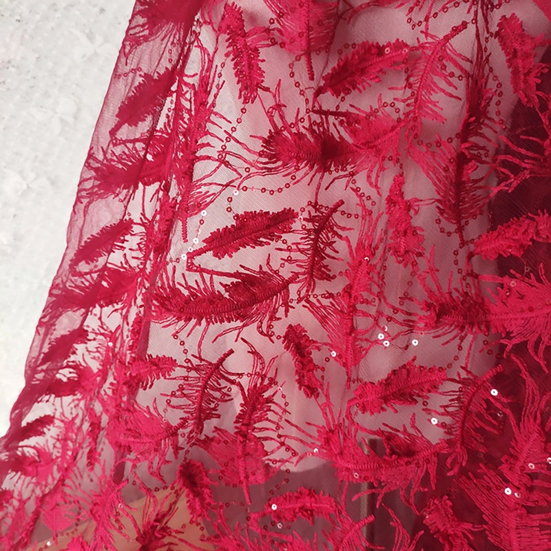 Red Lace Fabric - Etsy