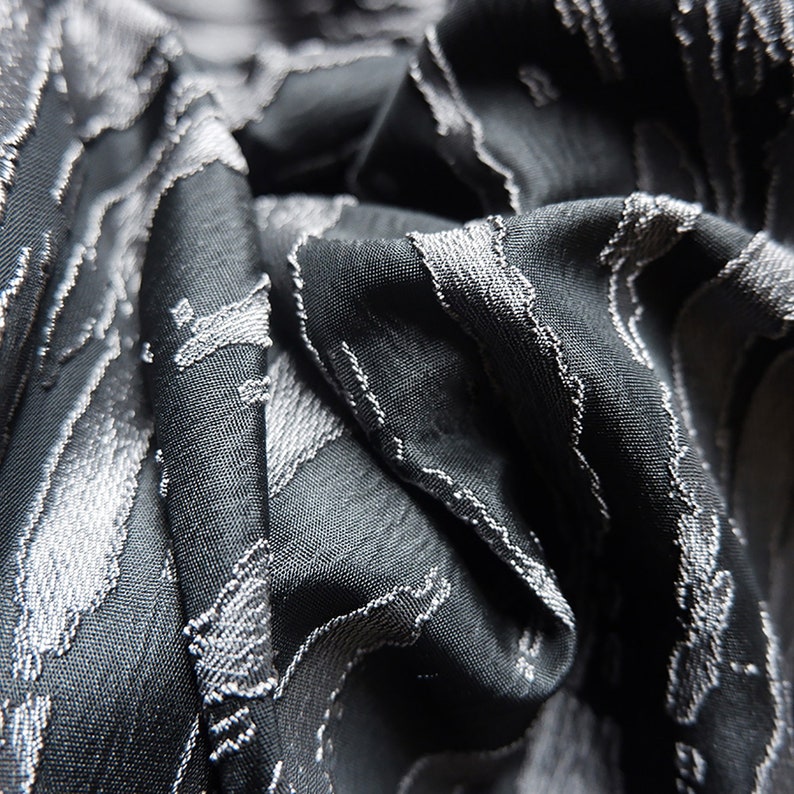 Black Irregular Stripe Fabric, 3D Jacquard Fabric, Gingham Fabric ...