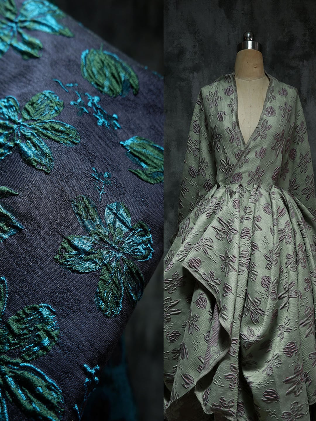 Jacquard Texture Fabric, Pastoral Flower Fabric, Blended Fabrics ...