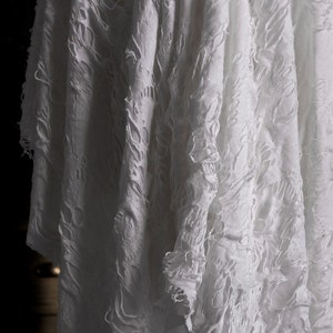 White Stretch Knit Fabric- Tattered Knit Fabric- Creative Fabric ...