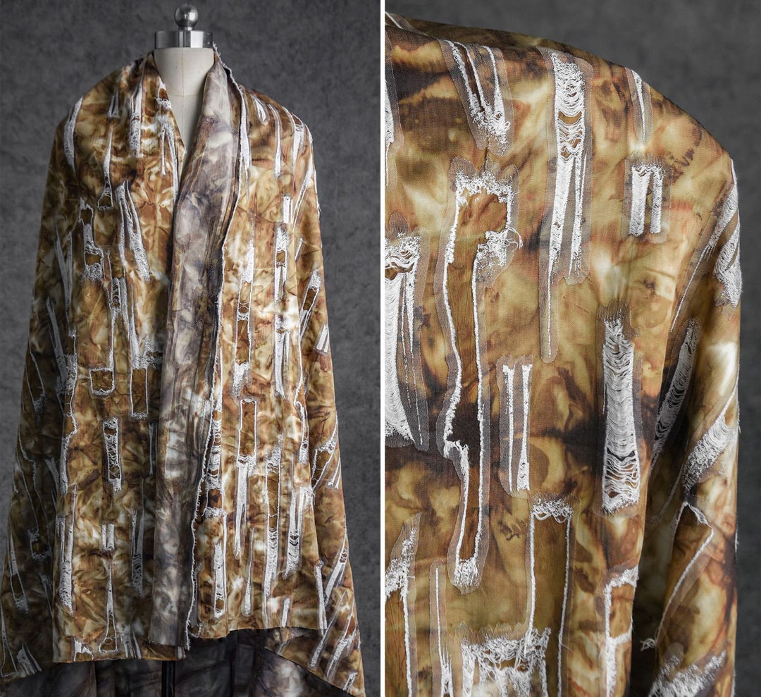 Jacquard Denim Fabric, Plant Tie-dye Fabric, Gorgeous Stage Fabric, by ...