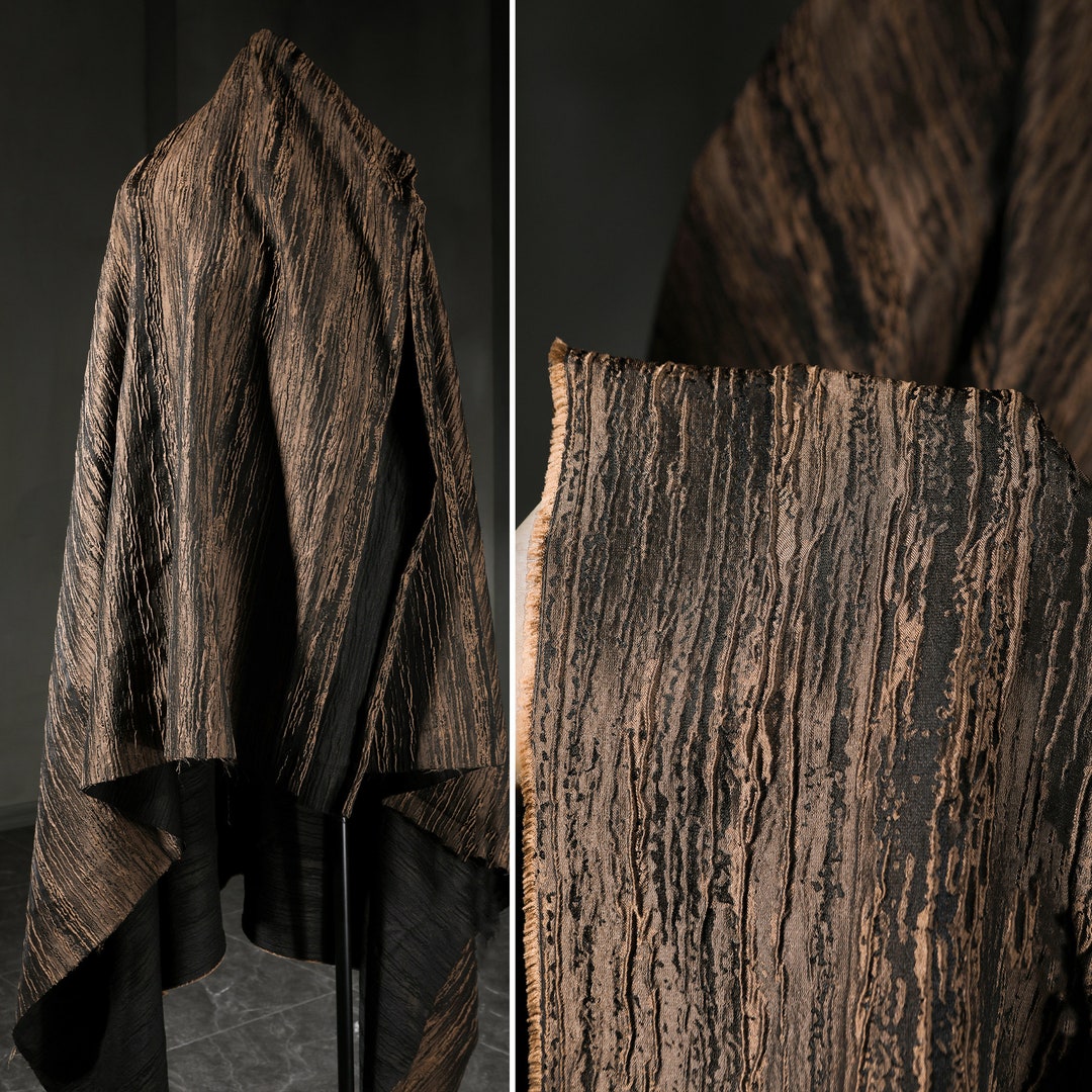 Jacquard Fabric, Brown Bark-textured Fabric, Vertical Jacquard Fabric ...