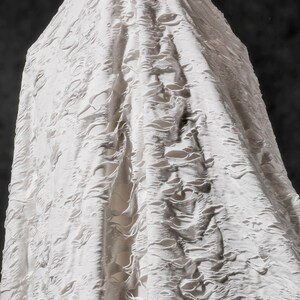 White Stretch Knit Fabric Tattered Knit Fabric Creative - Etsy