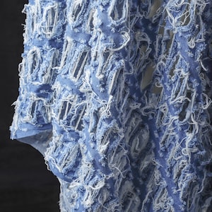 Blue Denim Fabric, Ripped Denim Fabric, Tattered Denim Fabric ...