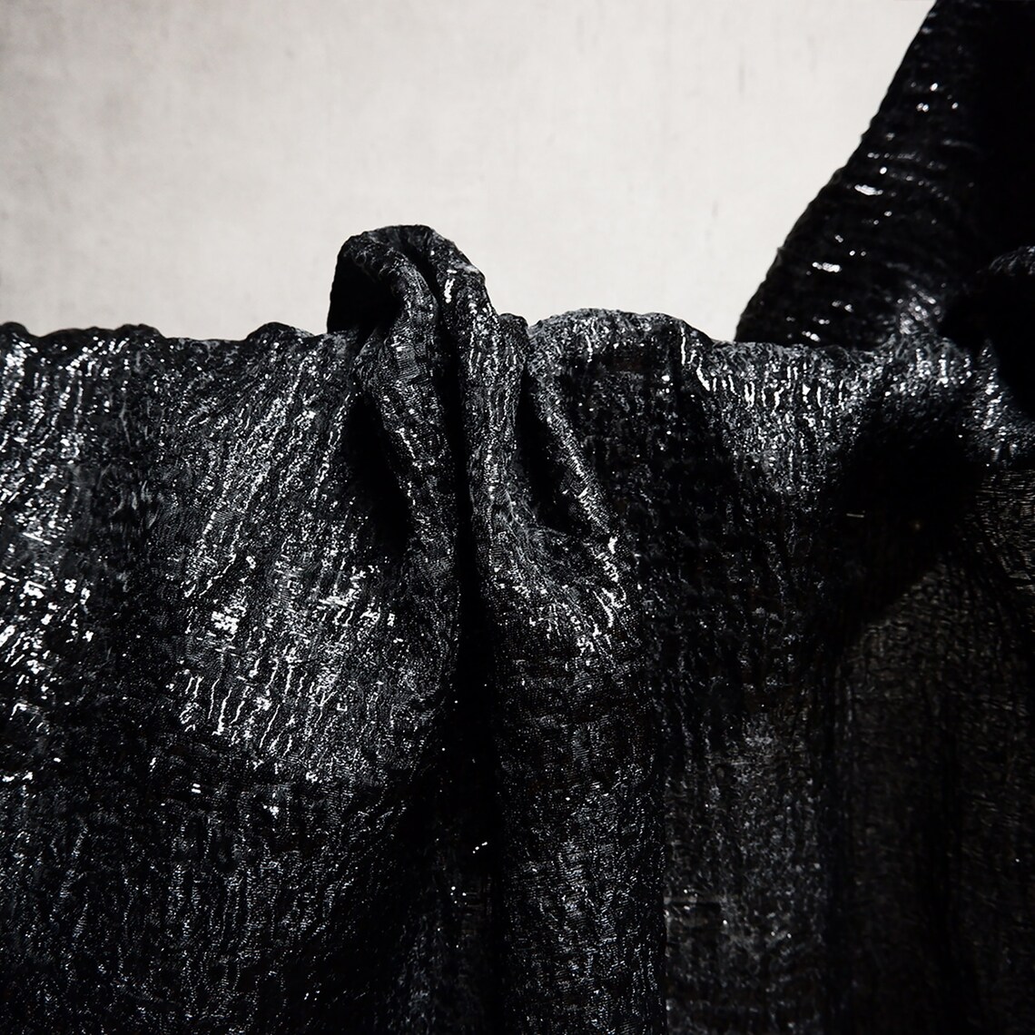 Black Shiny Fabrics Yarn Jacquard Fabrics Metal Wire Fabric - Etsy