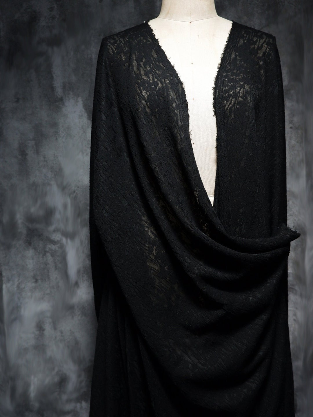 Black Stretch Fabric, Knitting Fabric, Translucent Cotton Fabrics, Soft ...