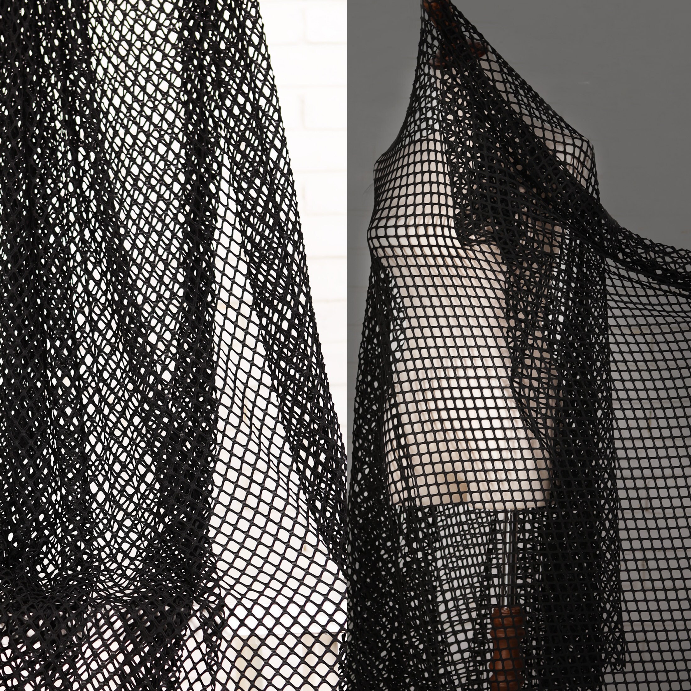 Hollow Out Mesh Black Solid Color Fabric Net Hole Cloth | Etsy