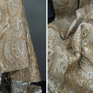 Embossed Jacquard Fabric, Luxury Gold Fabric, 100% Polyester Fabric, 55 ...