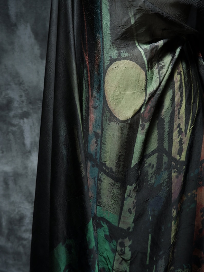 Abstract Painting Fabrics Fold Fabric Designer Dress Fabric - Etsy