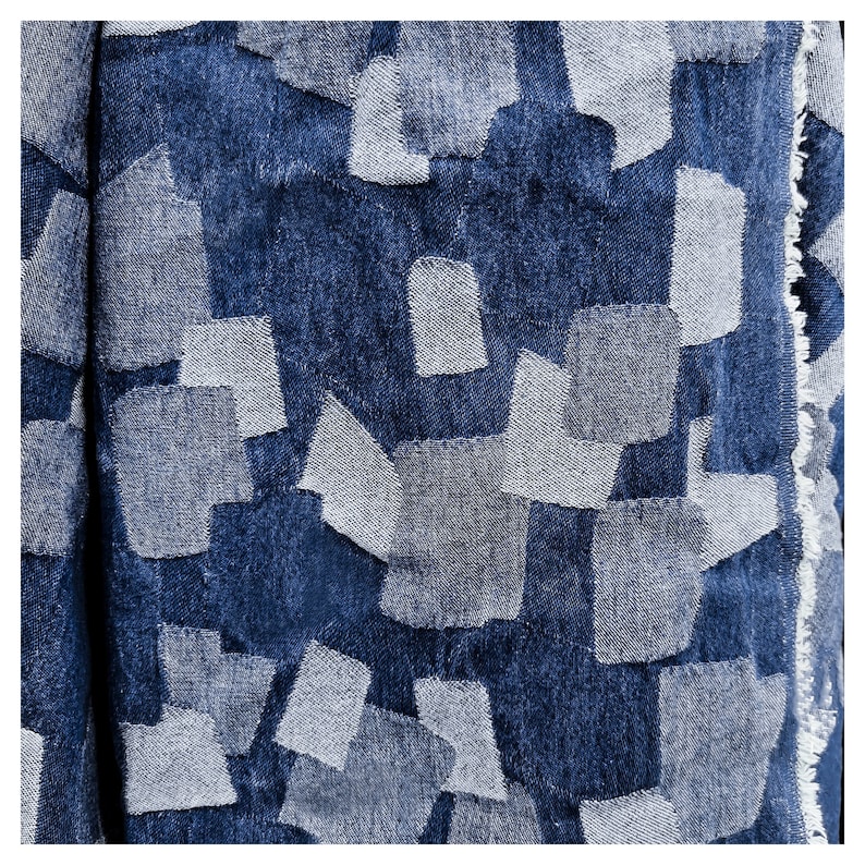 Plaid Denim, Patchwork Denim, Pure Cotton Denim Fabric, Blue Denim ...