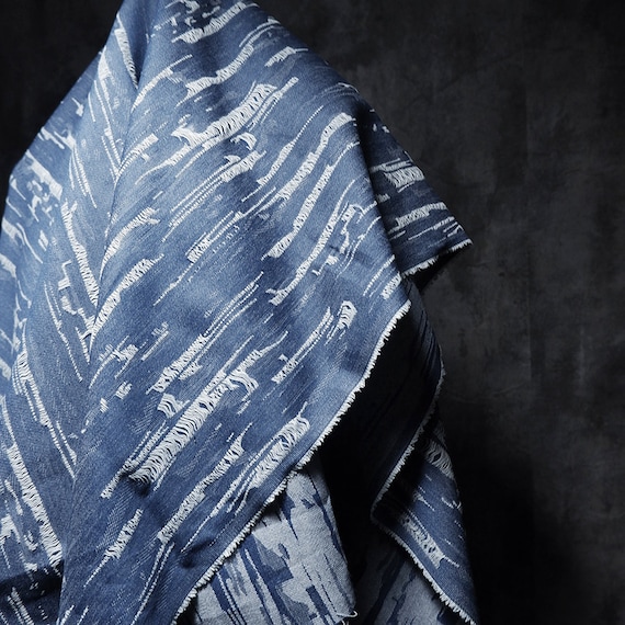 Denim Fabric Ripped Denim Textile Shabby Fabric Washed - Etsy