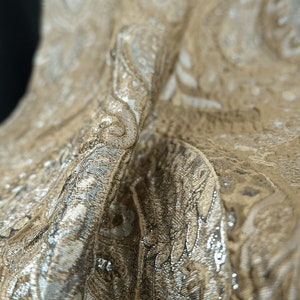Embossed Jacquard Fabric, Luxury Gold Fabric, 100% Polyester Fabric, 55 ...