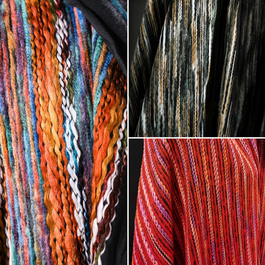 Red Knit Fabric, Jacquard Fabric, Coloured Striped Fabric, Hand-woven ...