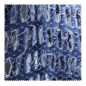 Blue Denim Fabric, Ripped Denim Fabric, Tattered Denim Fabric ...
