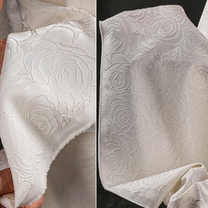 White Jacquard Fabric, Plain Rose Fabric, Rose Line Jacquard Fabric ...