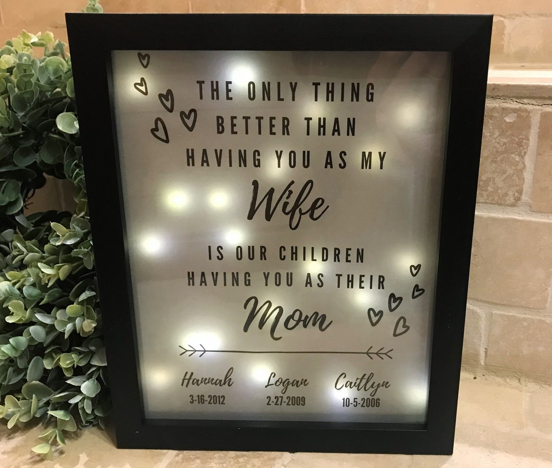 Personalized Gift for Mom - Shadow Box Frame With Fairy Lights - Etsy